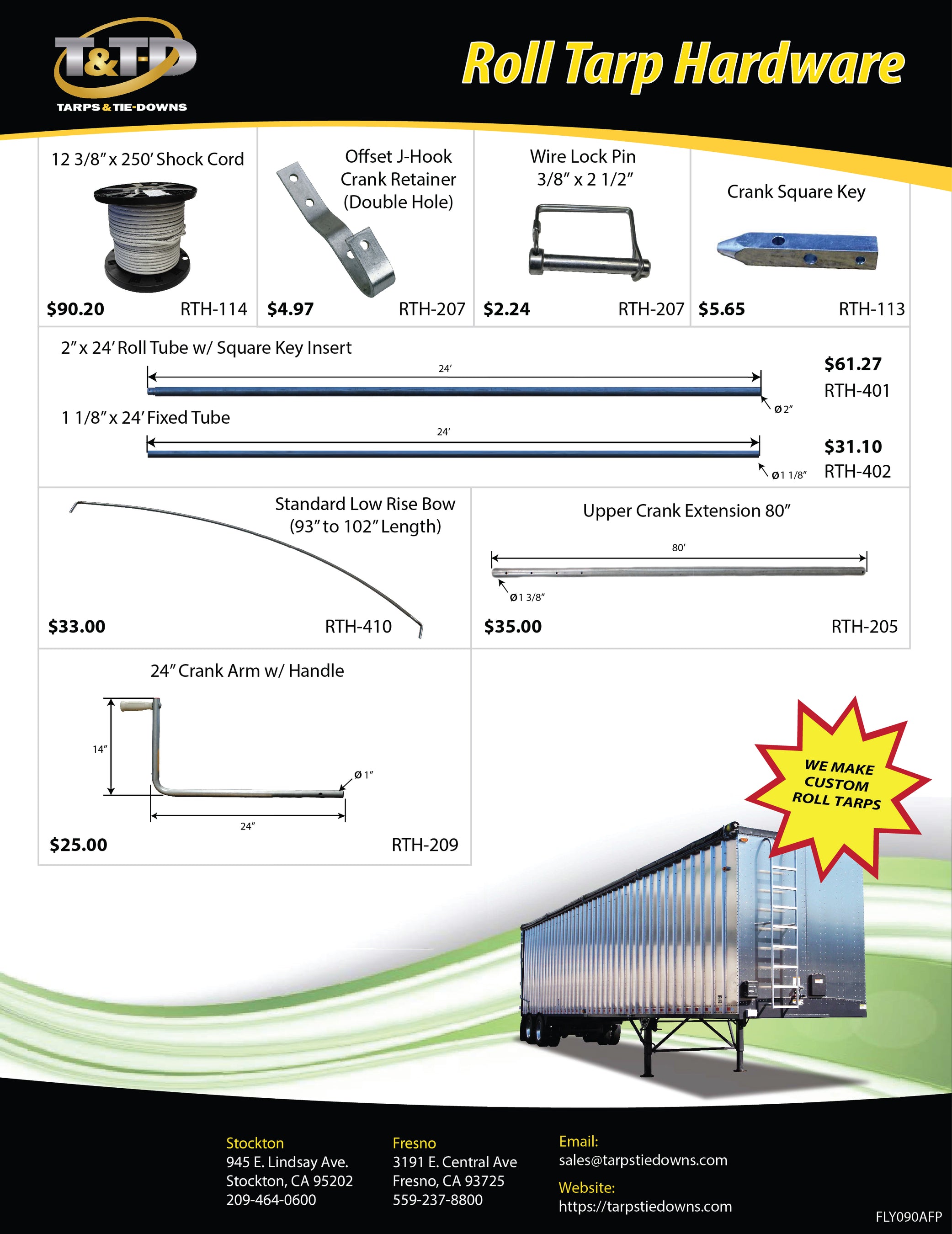 6' Off-Set Aluminum Tarp Stop Upright — Tarps & Tie-Downs