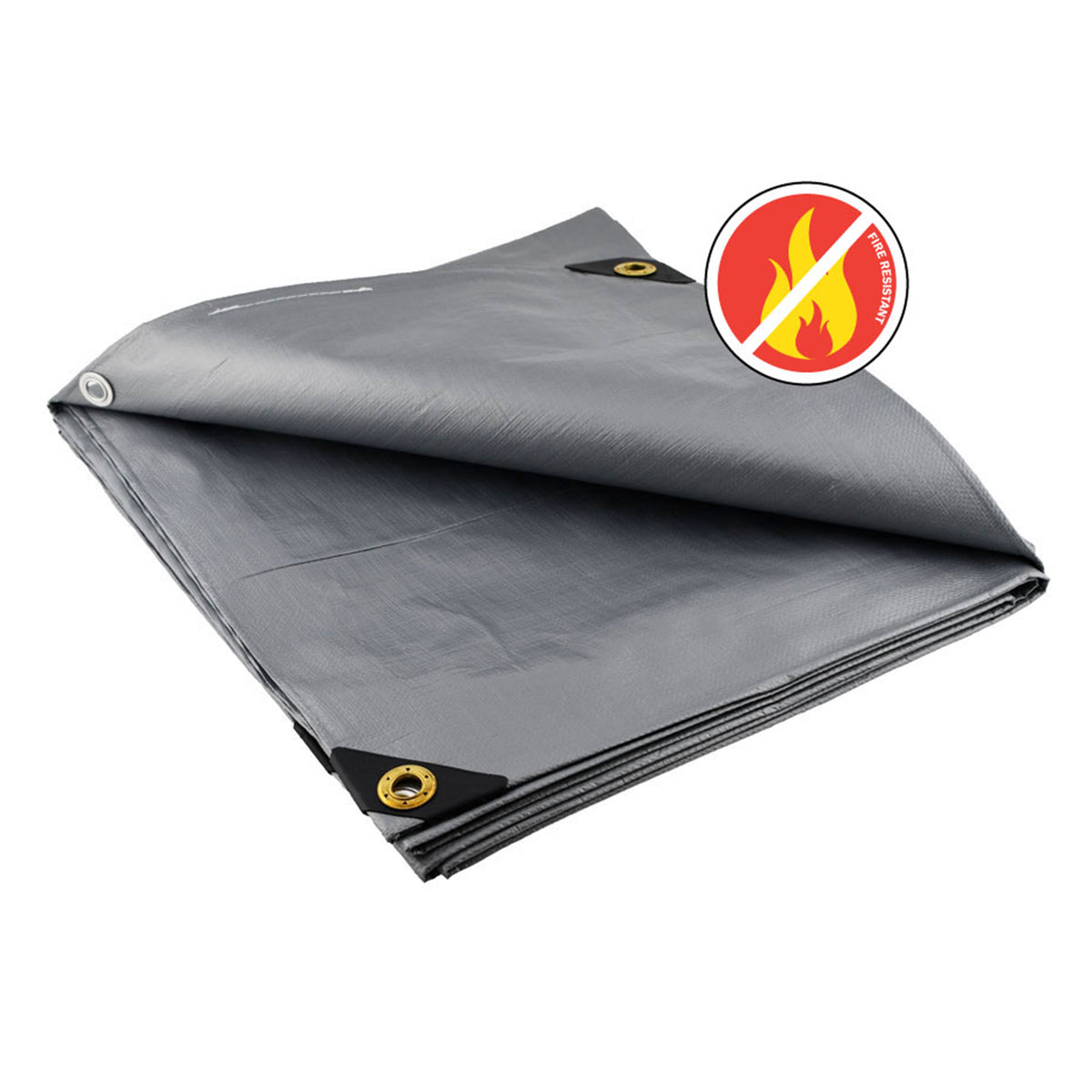 Silver Fire-Retardant Poly Tarps — Tarps & Tie-Downs