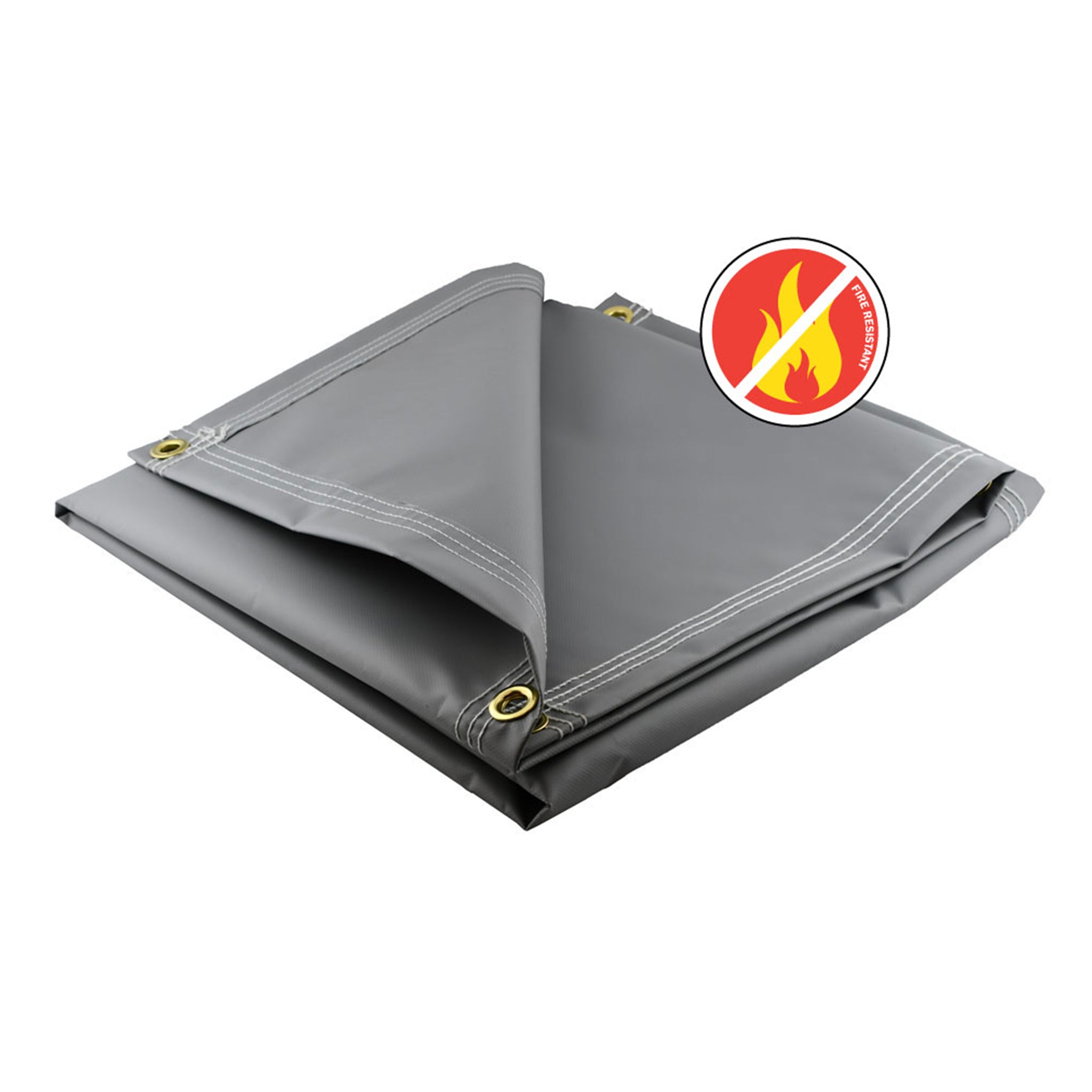 Gray Fire Retardant Vinyl Tarps - 18 oz – Tarps & Tie-Downs