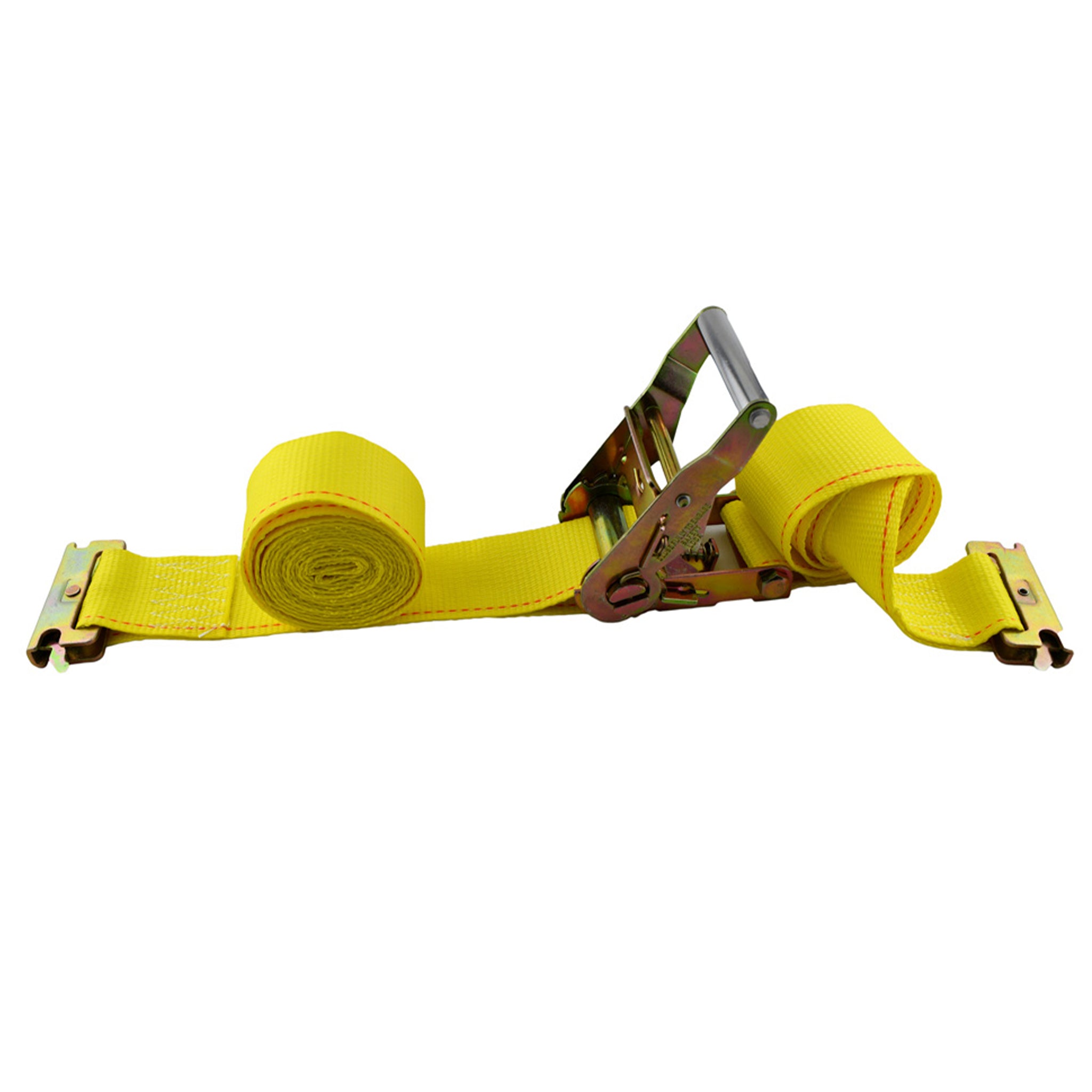 2" x 12' Yellow Logistic Strap With Ratchet & E-Track Fitting – Tarps ...