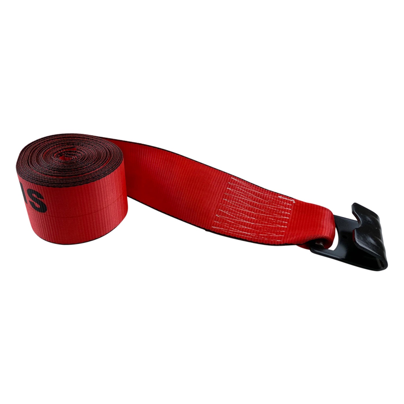 4" Winch Strap with Flat Hook - Red — Tarps & Tie-Downs