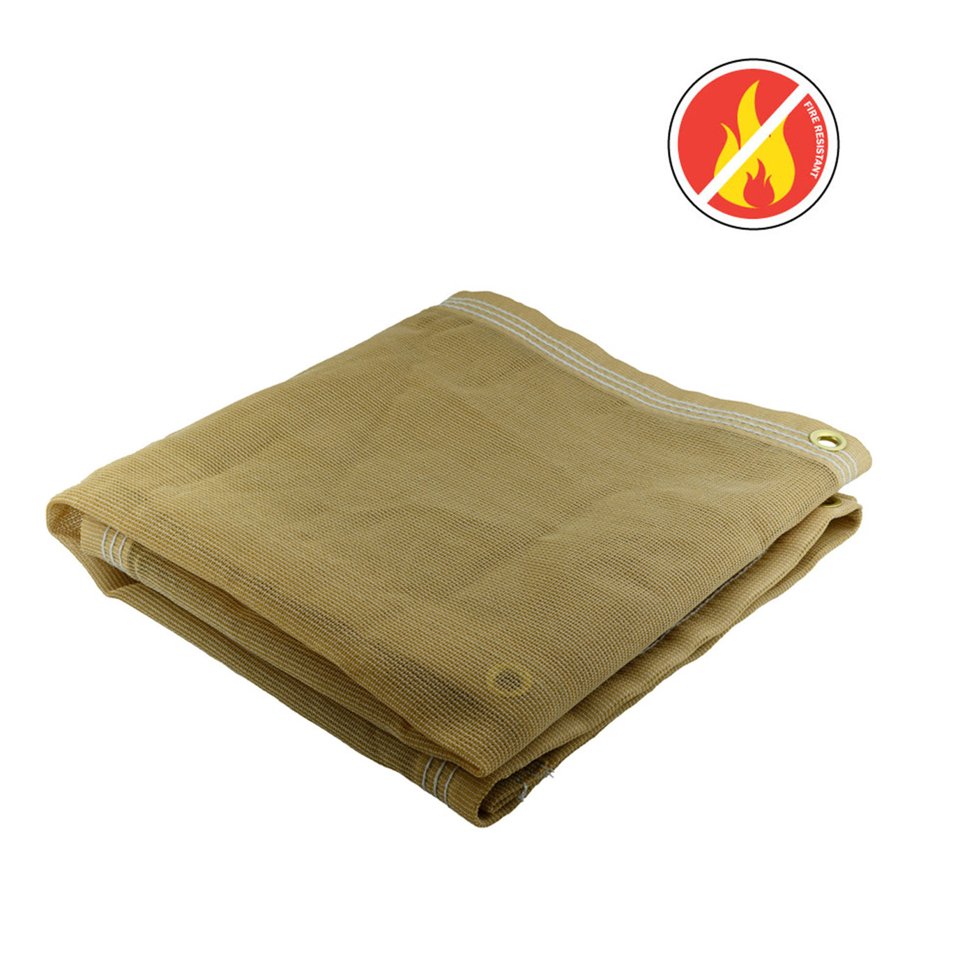 20′ x 50′ Tan Fire Retardant Mesh Tarp – 60% Shade — Tarps & Tie-Downs