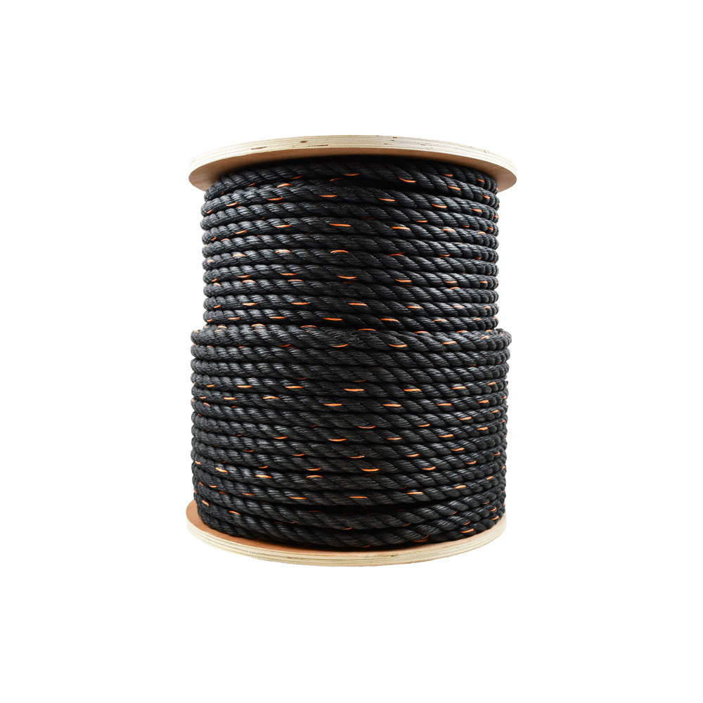 PolyPro Cal Truck Rope, 5/8'' x 600', Black/Orange — Tarps & Tie-Downs
