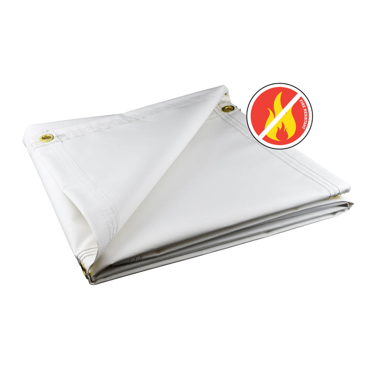 White Fire Retardant Vinyl Tarps - 18 oz — Tarps & Tie-Downs